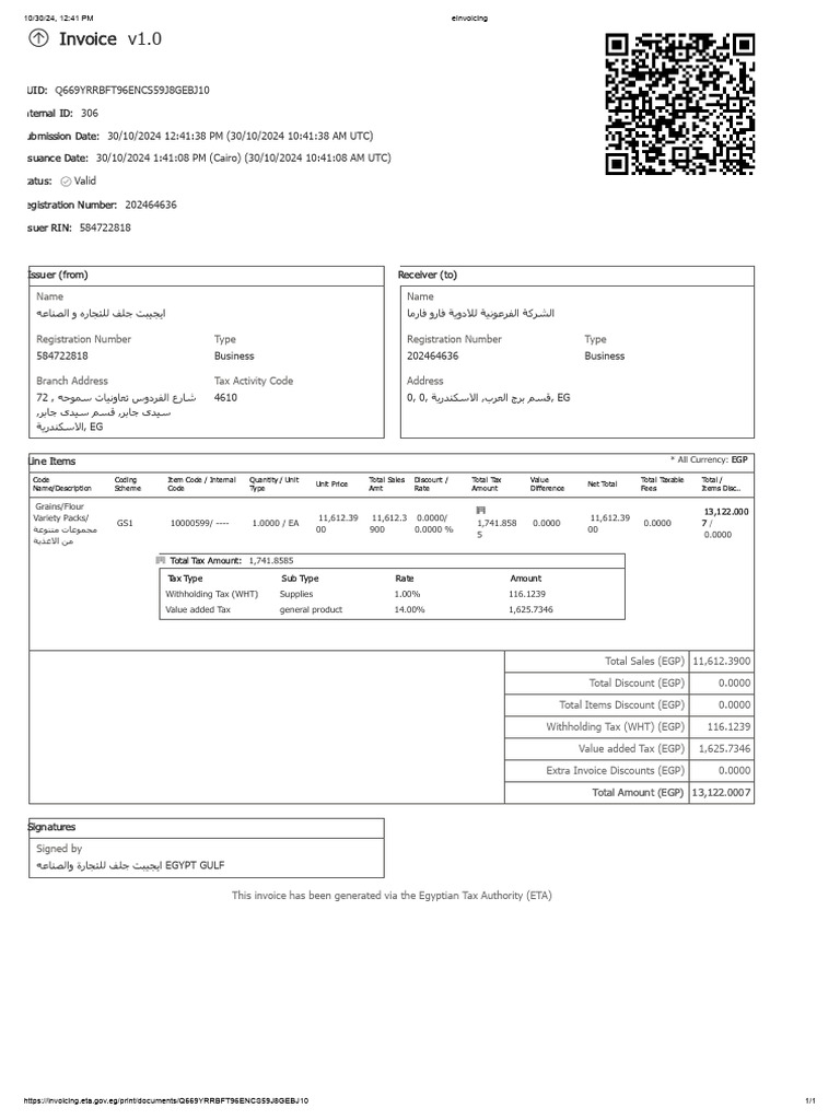eInvoicing-306-- | PDF | Taxes | Invoice