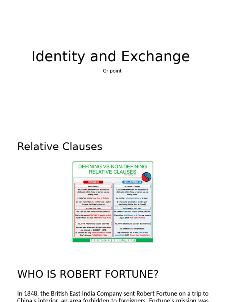 Identity and Exchange - Grammar | PDF