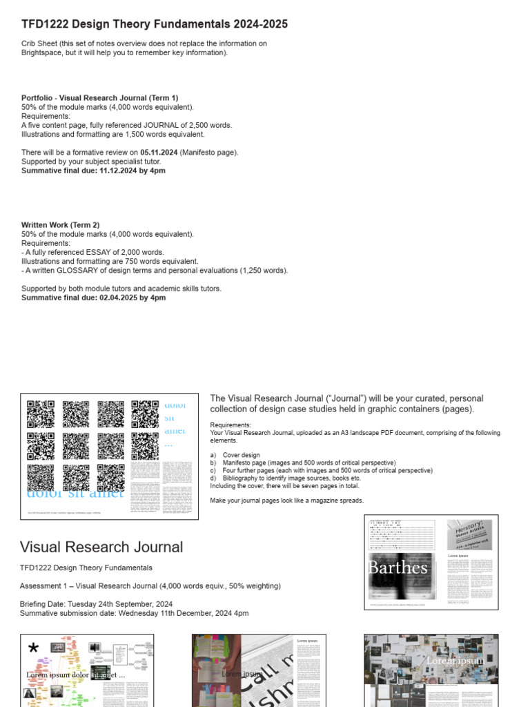 TFD1222_CribSheet_Journal_Intro_Print | PDF