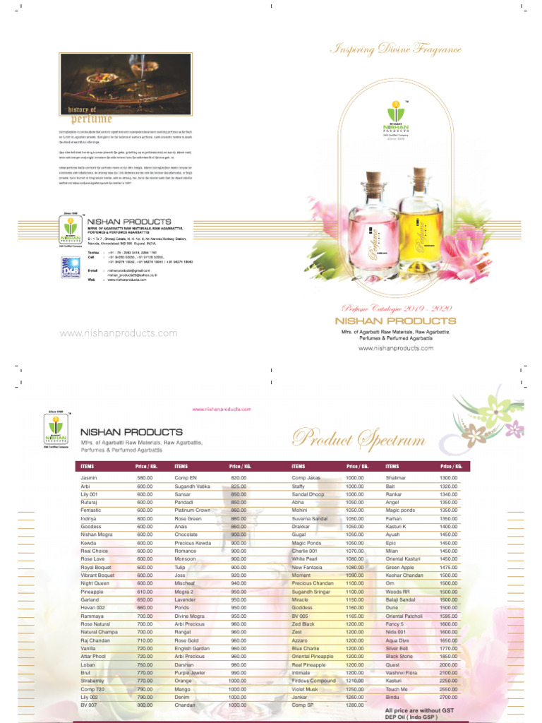 Perfumes Brochure 25-12-2019 | PDF | Garden Plants | Perfumery
