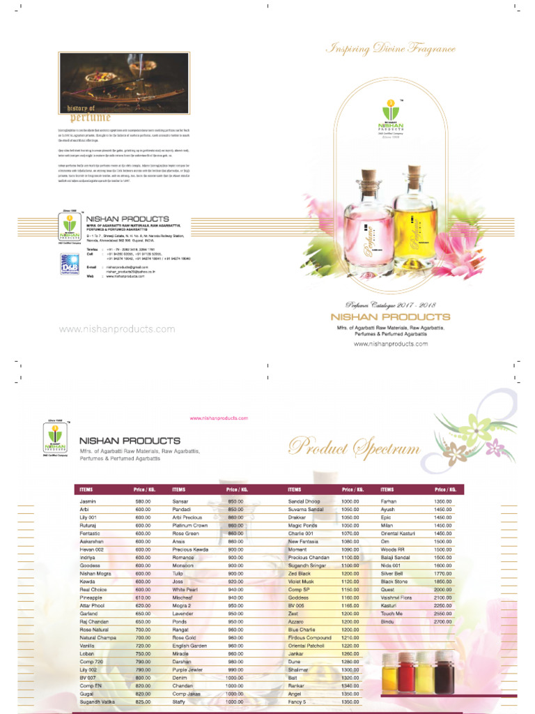 Nishan Perfumes Brochure | PDF
