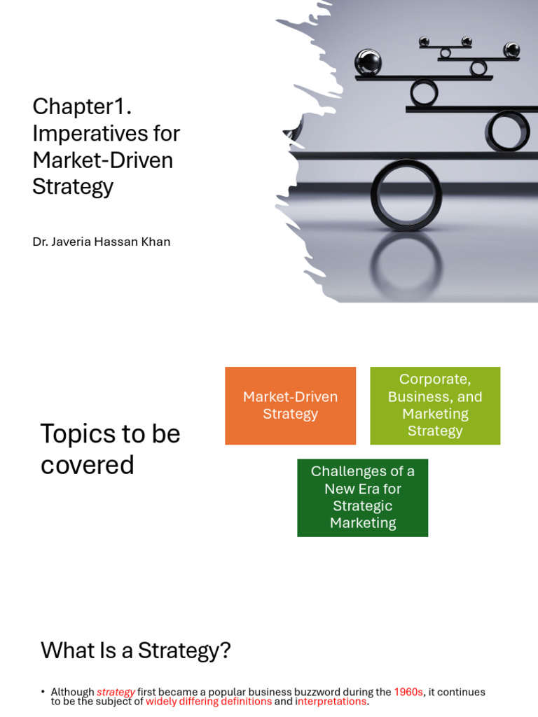 Chapter 1 Imperatives For Market-Driven Strategy | PDF | Strategic ...