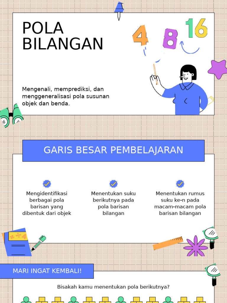 Presentasi Pola Bilangan Garis Dan Kotak Kuning Gading Biru Terang - 20240722 - 191106 - 0000 | PDF