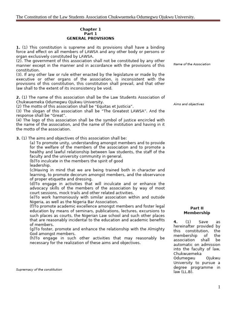 Lawsa Constitution | PDF | Oath Of Office | Ratification