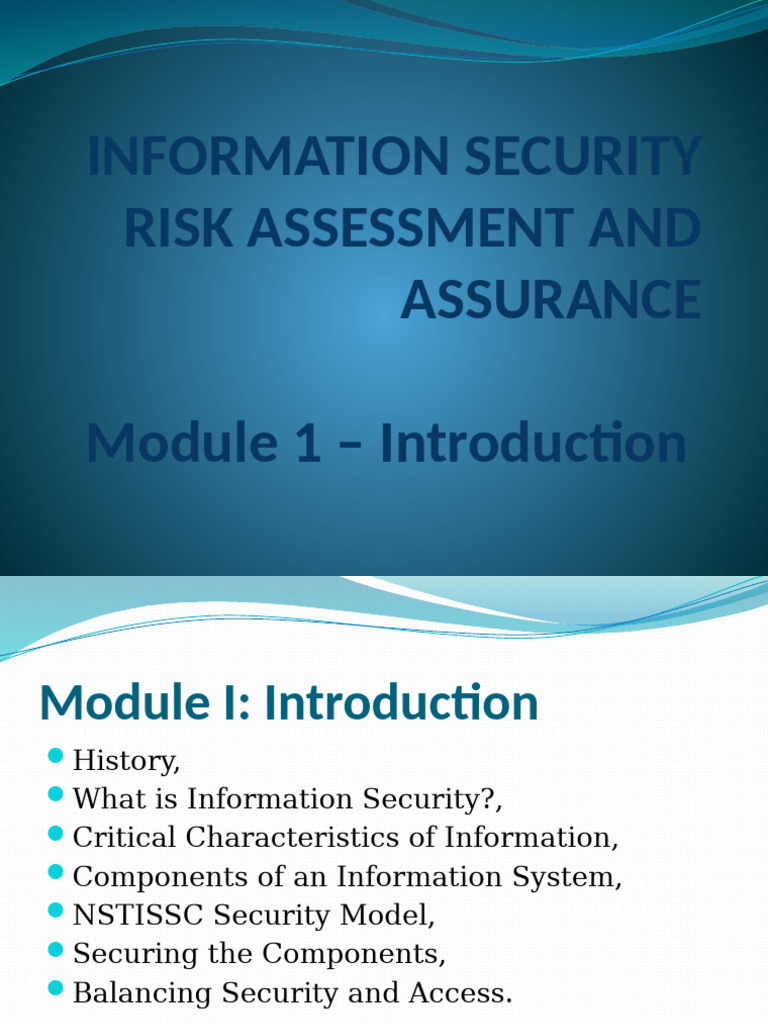 ISRA Module 1 PPT 3 | PDF | Security | Computer Security
