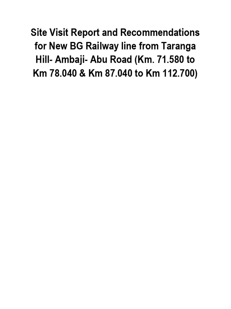 Site Visit Report - BG Railway Line | PDF | Rail Transport | Natural ...