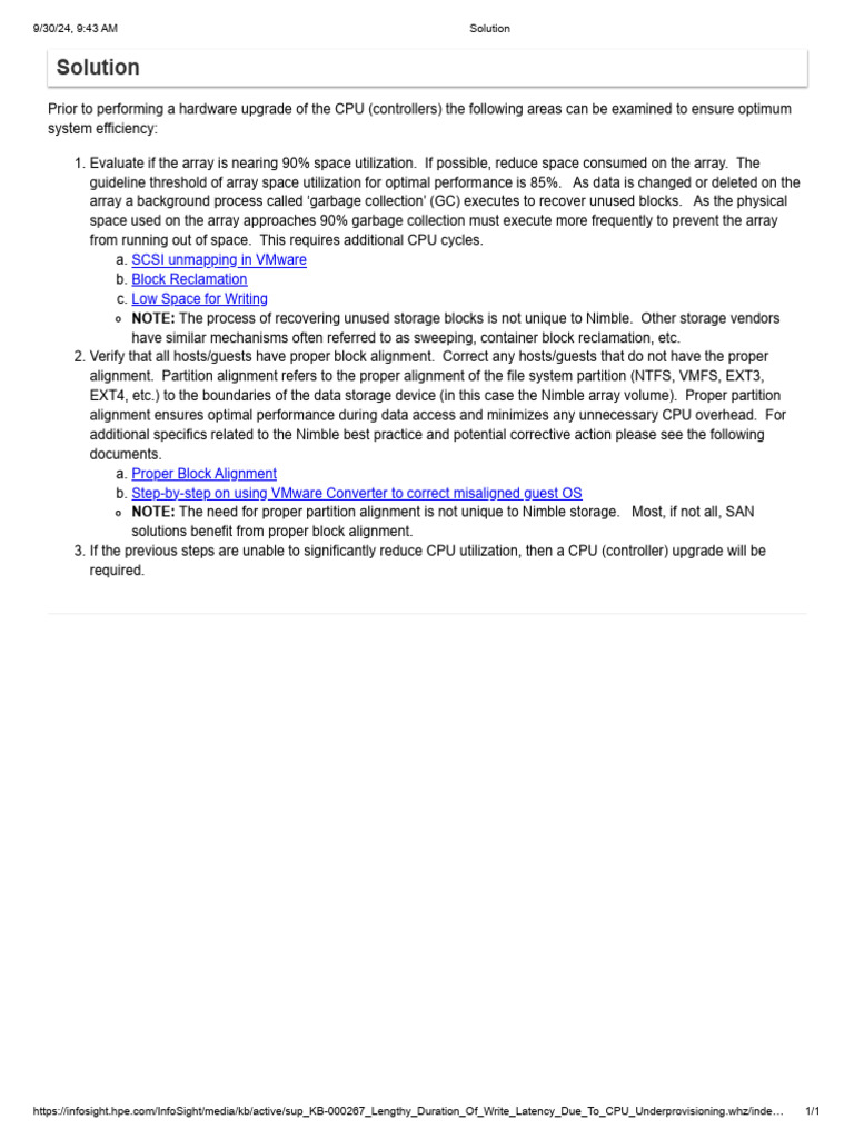 KB-000267 Lengthy Duration of Write Latency Due To CPU Underprovisioning - KB-000267 Lengthy ...