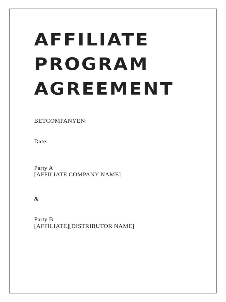 Affiliate program agreement | PDF | Breach Of Contract | Legal Liability