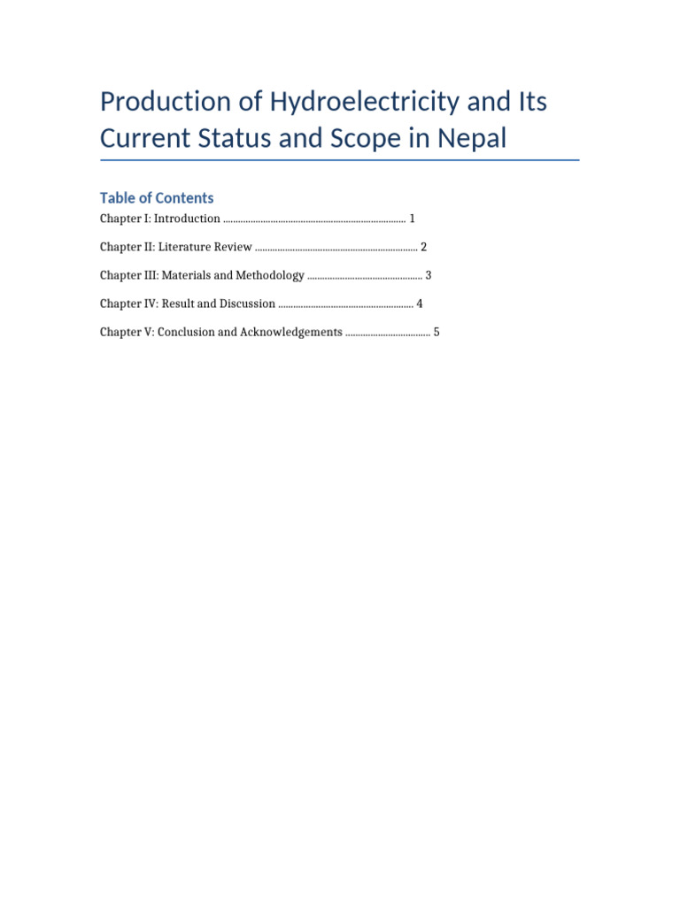 Hydroelectricity Potential in Nepal | PDF | Hydroelectricity ...