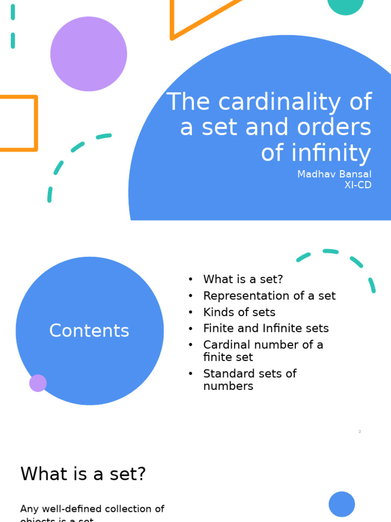The Cardinality of A Set and Orders of Infinity | PDF | Set ...