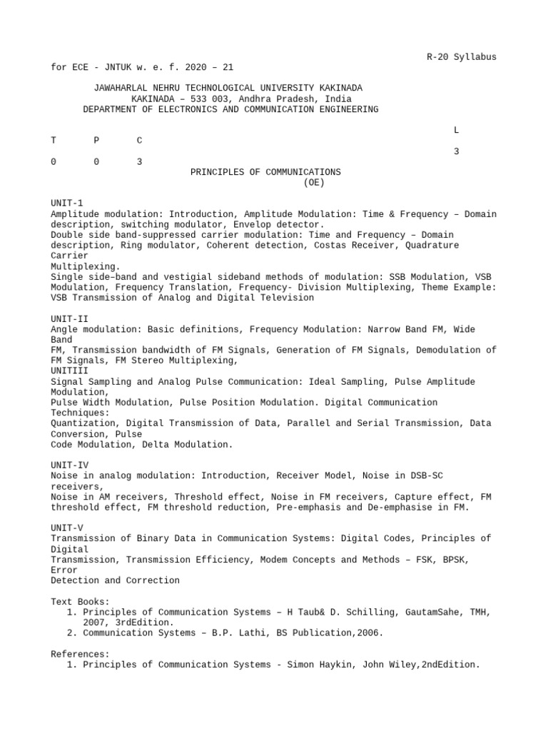 692723649 Principles Of Communication Syllabus Pdf Frequency Modulation Modulation
