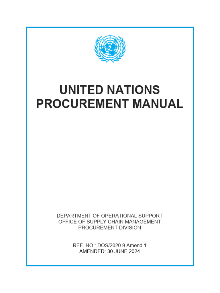 UN Procurement Manual | PDF | Procurement | Request For Proposal