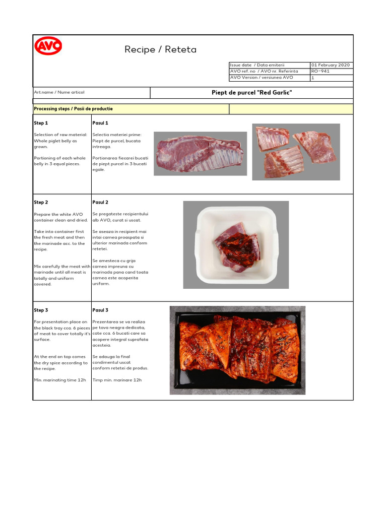 RO-941 Piept de Purcel Red Garlic - 2 | PDF | Cooking, Food & Wine
