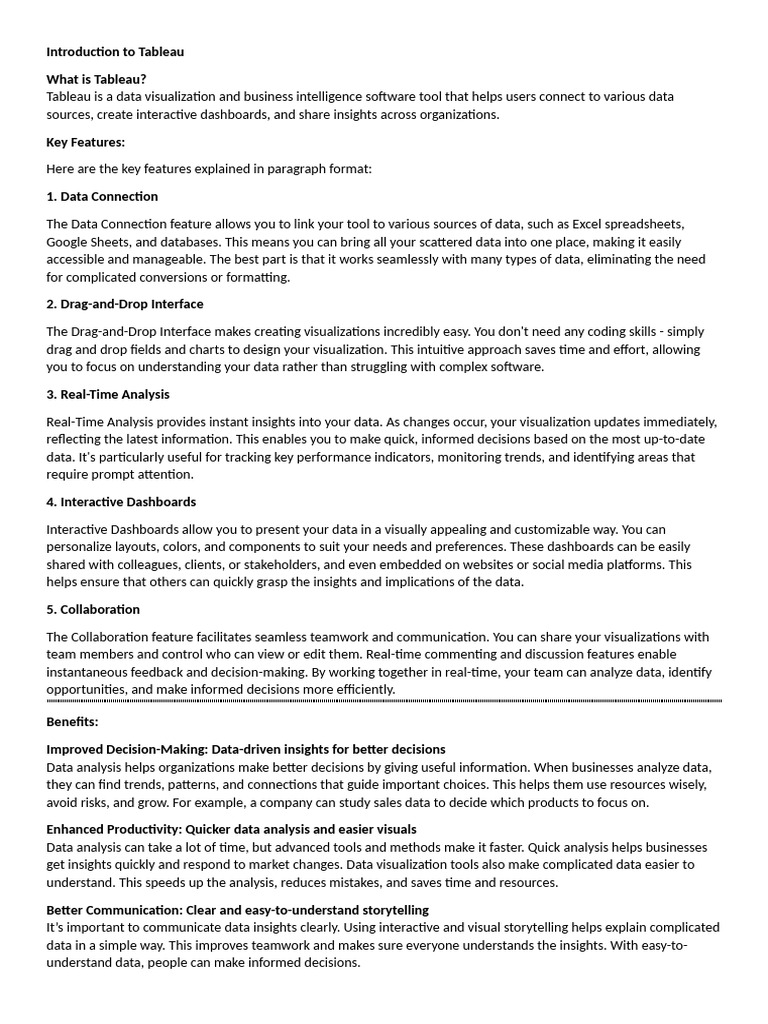 Introduction To Tableau | PDF | Histogram | Scatter Plot
