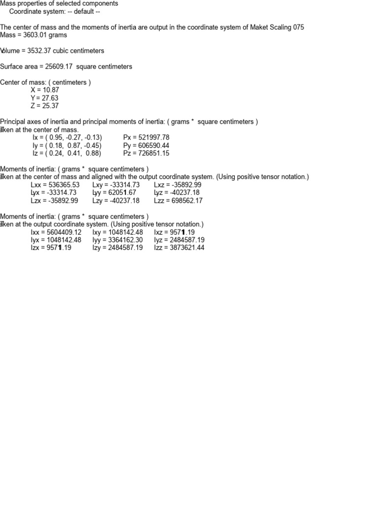 Mass Properties 3d print | PDF