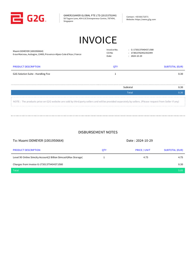 Invoice: Disbursement Notes | PDF | Accounting | Business Documents