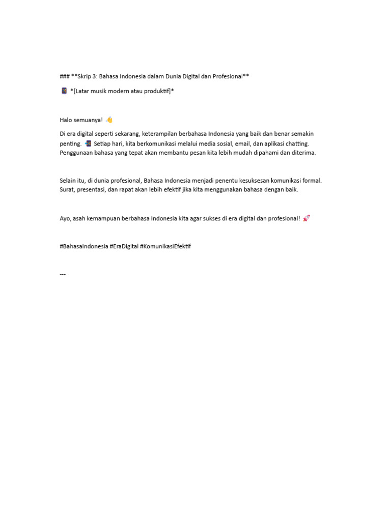 Skrip Bahasa 3 | PDF