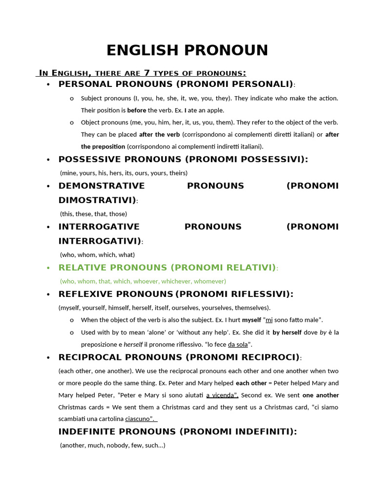 WOULD, PRONOMI RELATIVI, GOT, PRESENT PERFECT | PDF | Pronoun | Verb