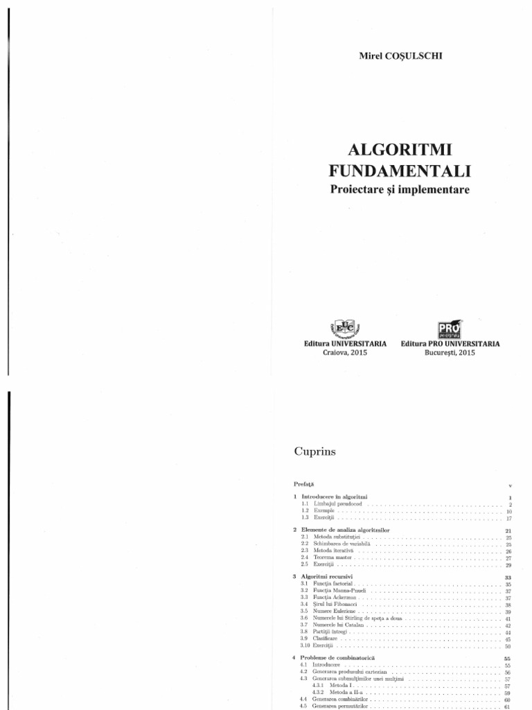 Algoritmi Fundamentali | PDF