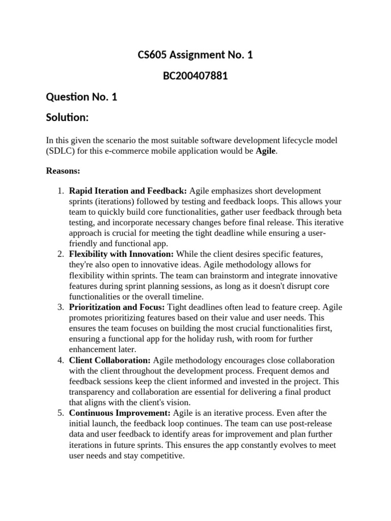 CS605 Assignment No.1 BC200407881 | PDF | Business | Computers