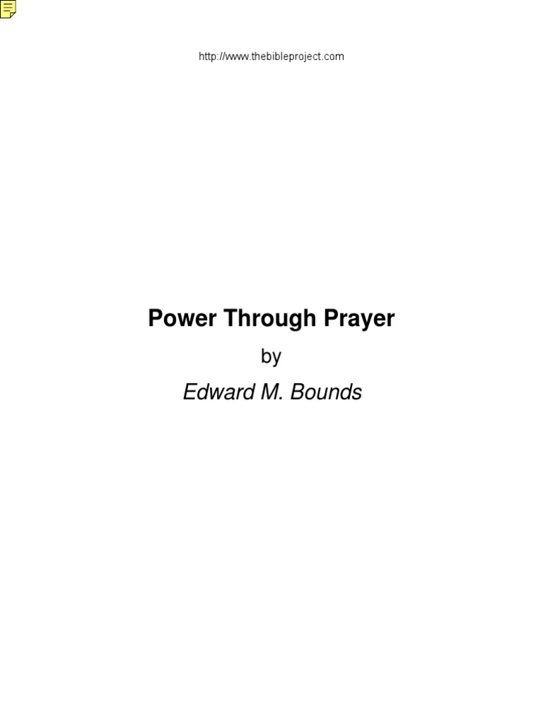 Power Through Prayer: Edward M. Bounds | PDF | Sermon | Prayer