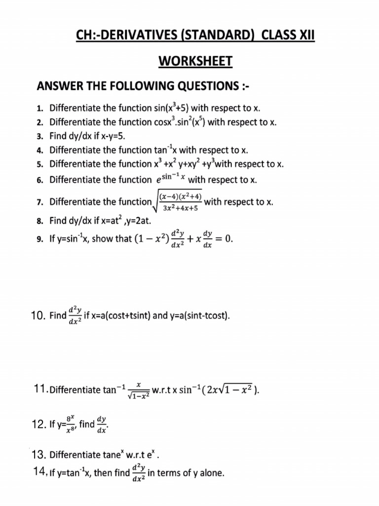 DERIVATIVES ws2 | PDF