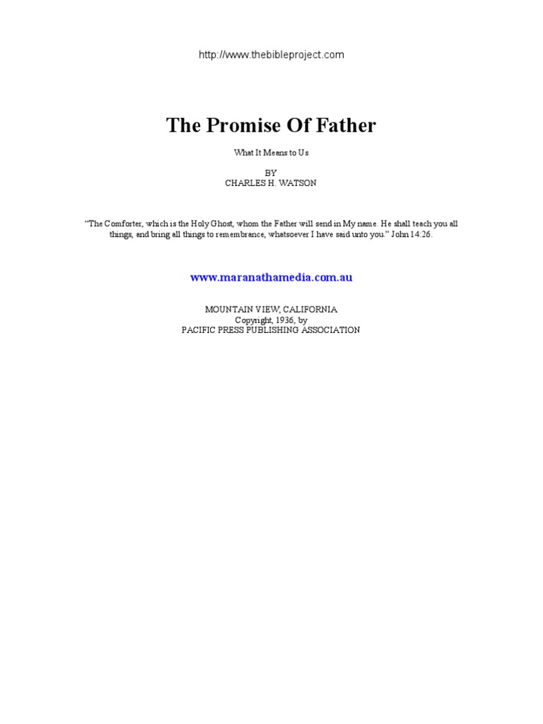 The Promise of Father | PDF | God The Father | Jesus
