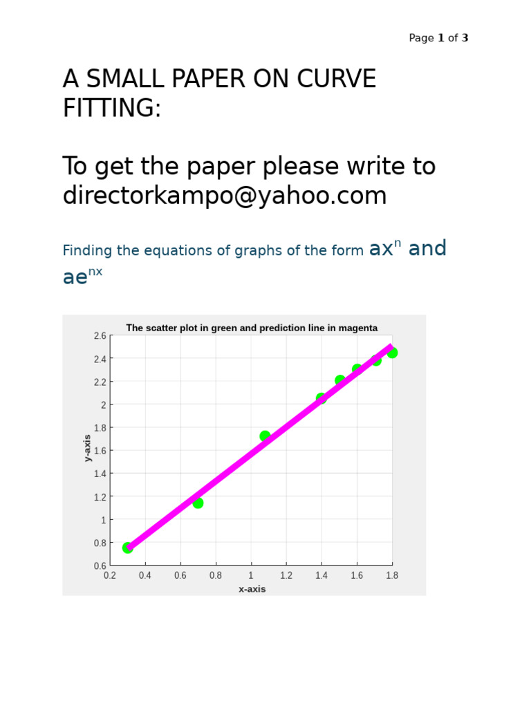 A Small Paper On Curve Fitting | PDF | Science & Mathematics