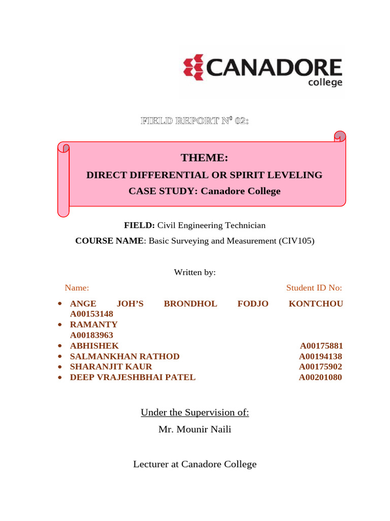 FIELD REPORT N0 03 (Loop Leveling) | PDF | Surveying | Science