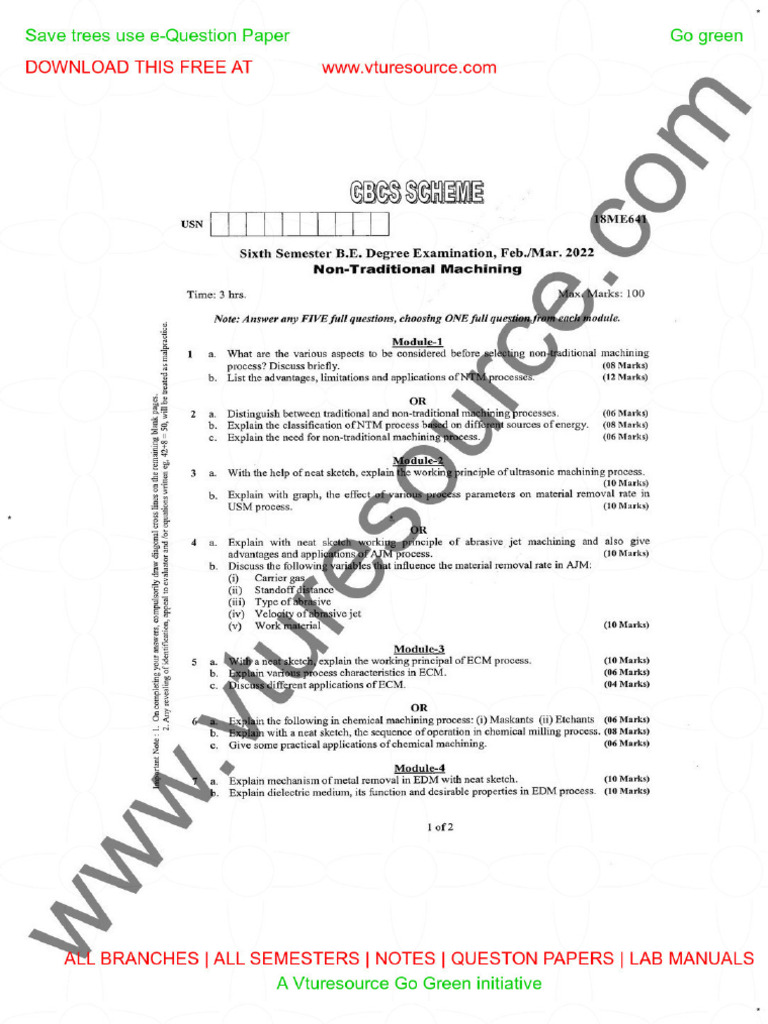 NTM VTU QP Mar 2022 | PDF