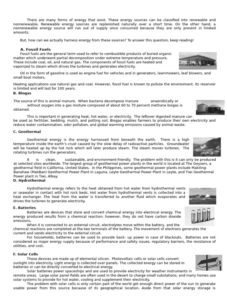 activity-sheet-11 | PDF | Biogas | Geothermal Energy