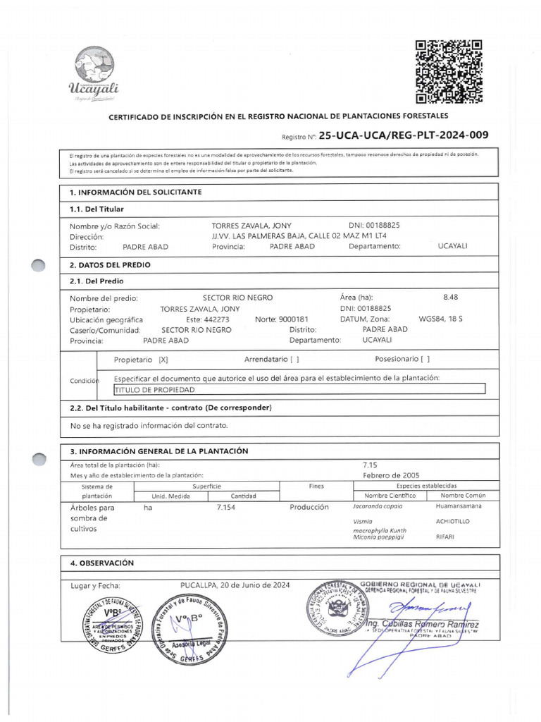 Certificado de Inscripcion | PDF