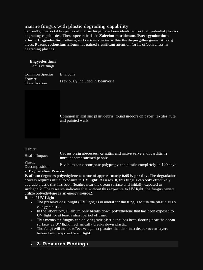 fungus project file 1 | PDF | Biodegradation | Plastic