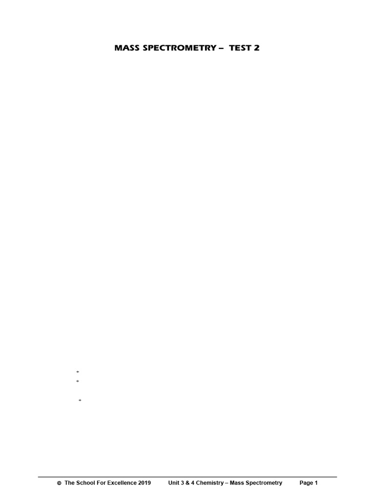 Unit 1 Mass Spectroscopy | PDF | Mass Spectrometry | Ion