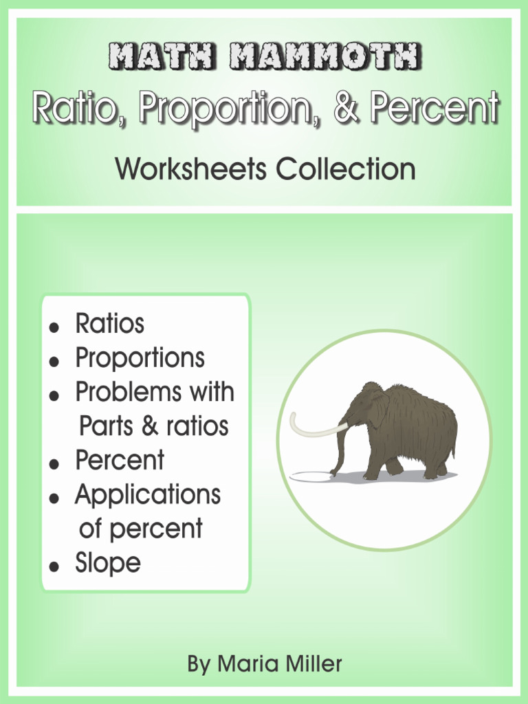 Ratio Proportion Percent Worksheets | PDF | Area | Percentage