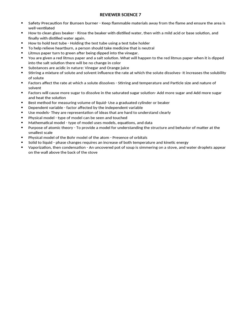 REVIEWER-SCIENCE Grade 7 | PDF | Cooking, Food & Wine