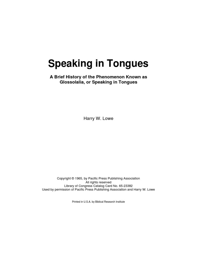 Speaking in Tongues | Download Free PDF | Glossolalia | Spiritual Gift
