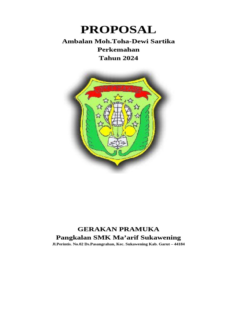 Proposal Perkemahan Pramuka 2024 SMK Ma'arif | PDF