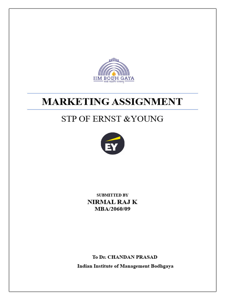 Nirmal Raj K - Mba - 2060 - 09 - Ernst&young | PDF | Market ...