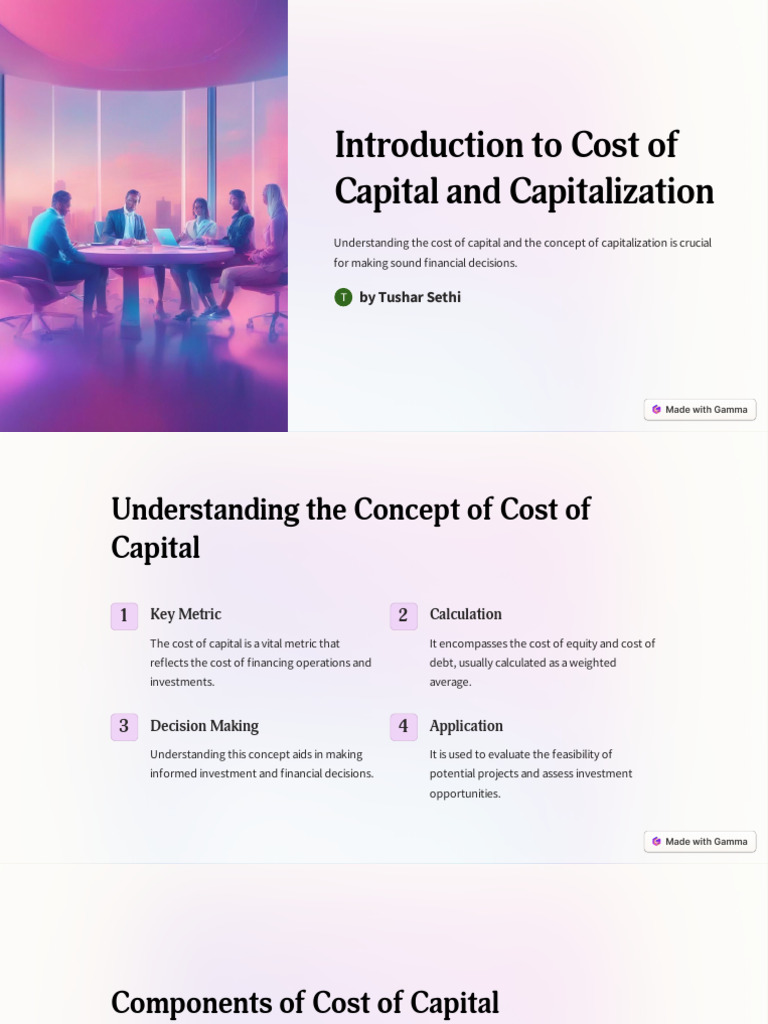 Introduction To Cost of Capital and Capitalization | PDF | Cost Of ...
