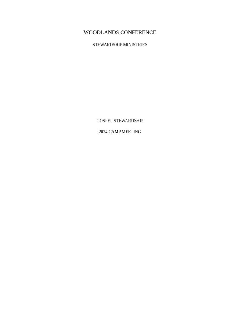 Stewardship Camp Meeting Lesson | PDF | Jesus | The Gospel