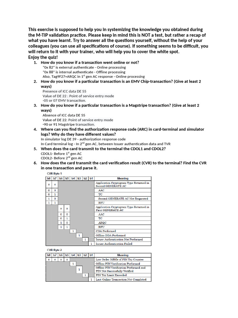 MTIP Quiz With Answer | PDF | Emv | Credit Card