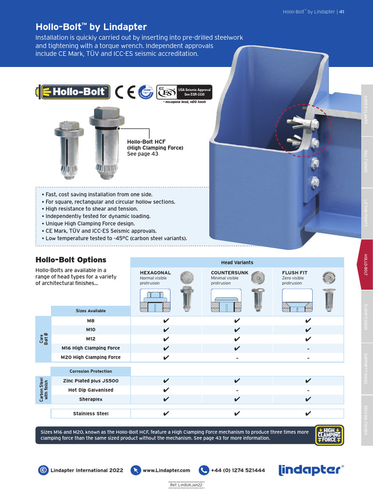 lindapter-type-hb-datasheet | PDF | Screw | Nut (Hardware)