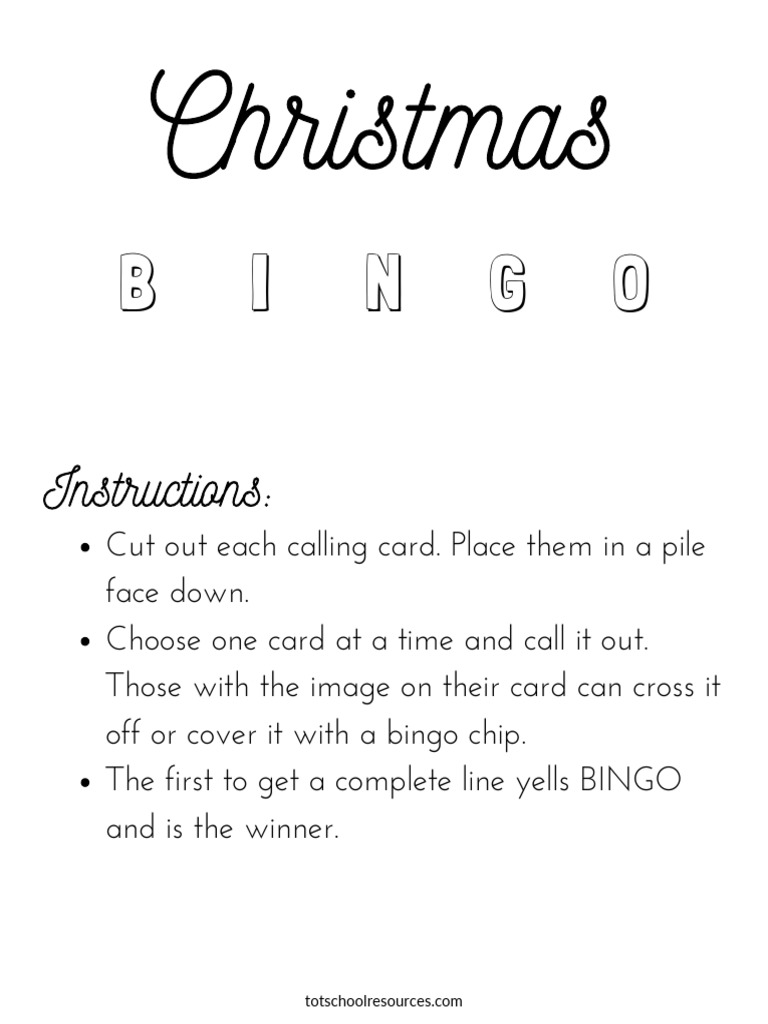 Free Printable Christmas Bingo Cards | PDF | Home & Garden