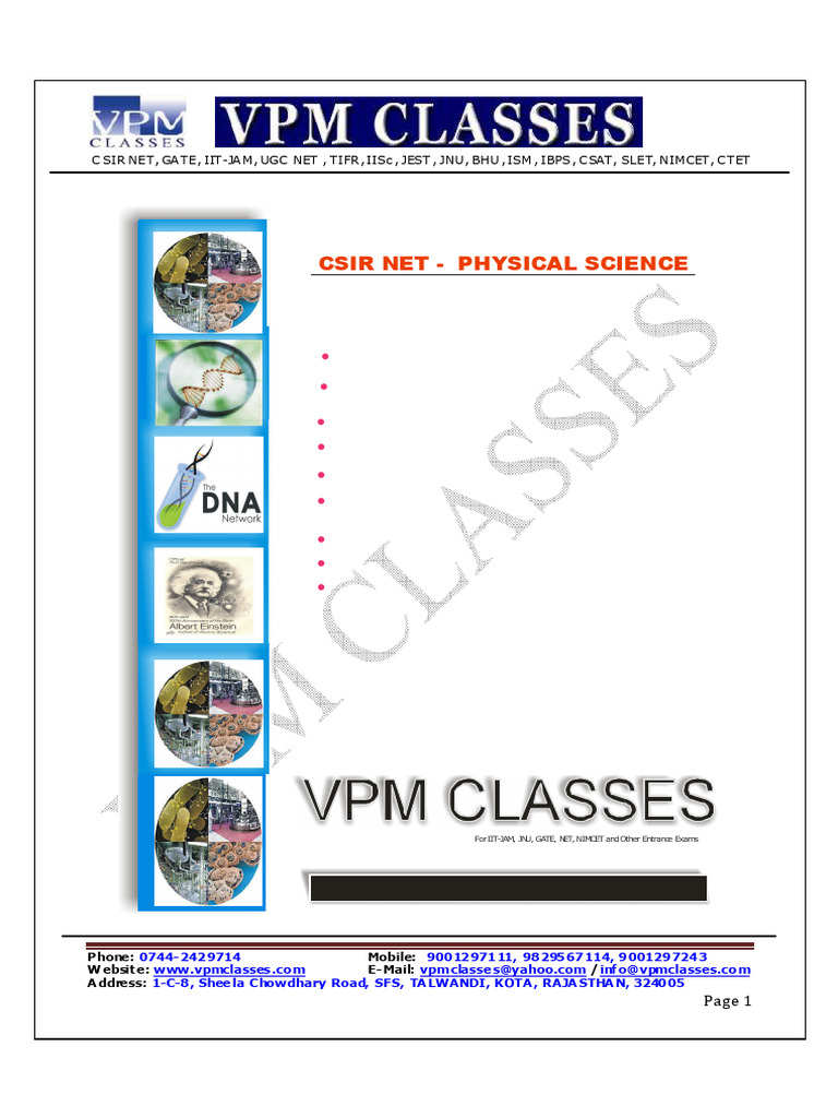 Csir Ugc Net Physics Free Solved Paper | PDF | Electronvolt | Metrology