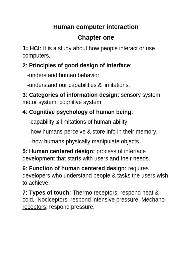 Human-Computer Interaction Principles | PDF | Human–Computer ...