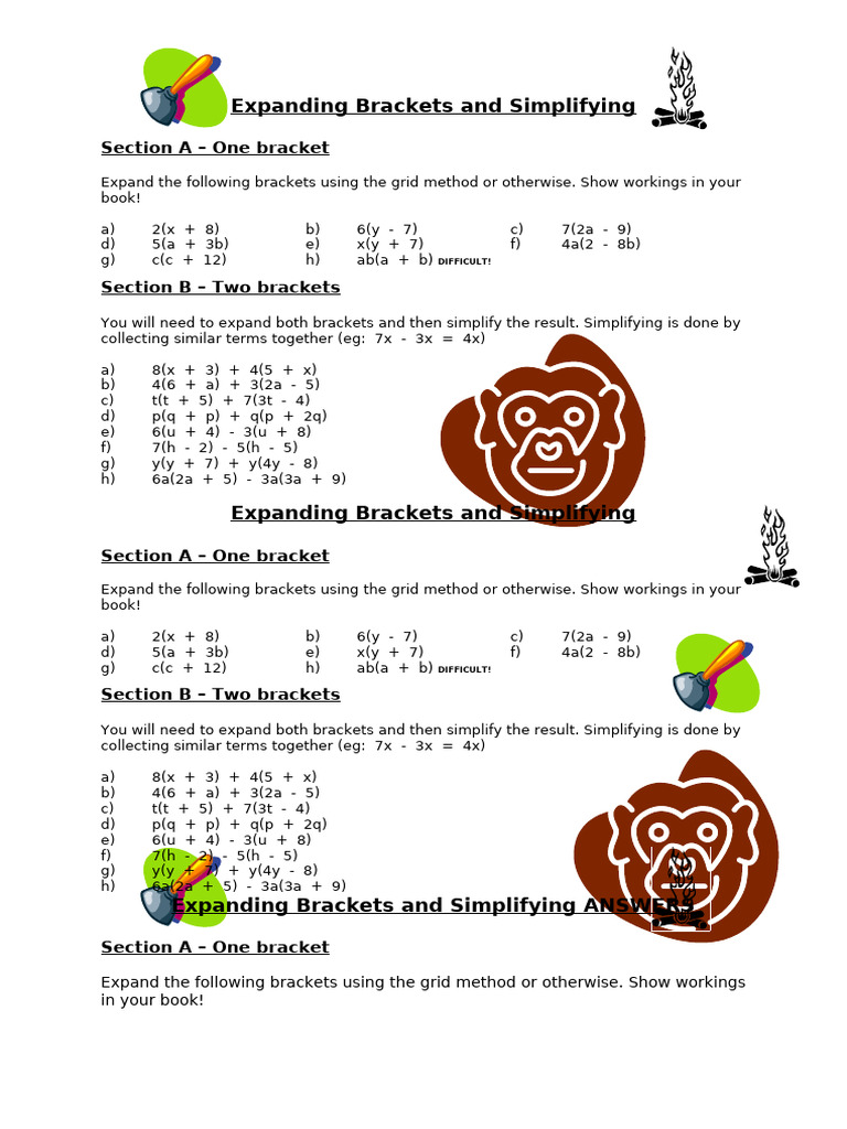 Expanding Brackets and Simplifying | PDF | Teaching Methods & Materials