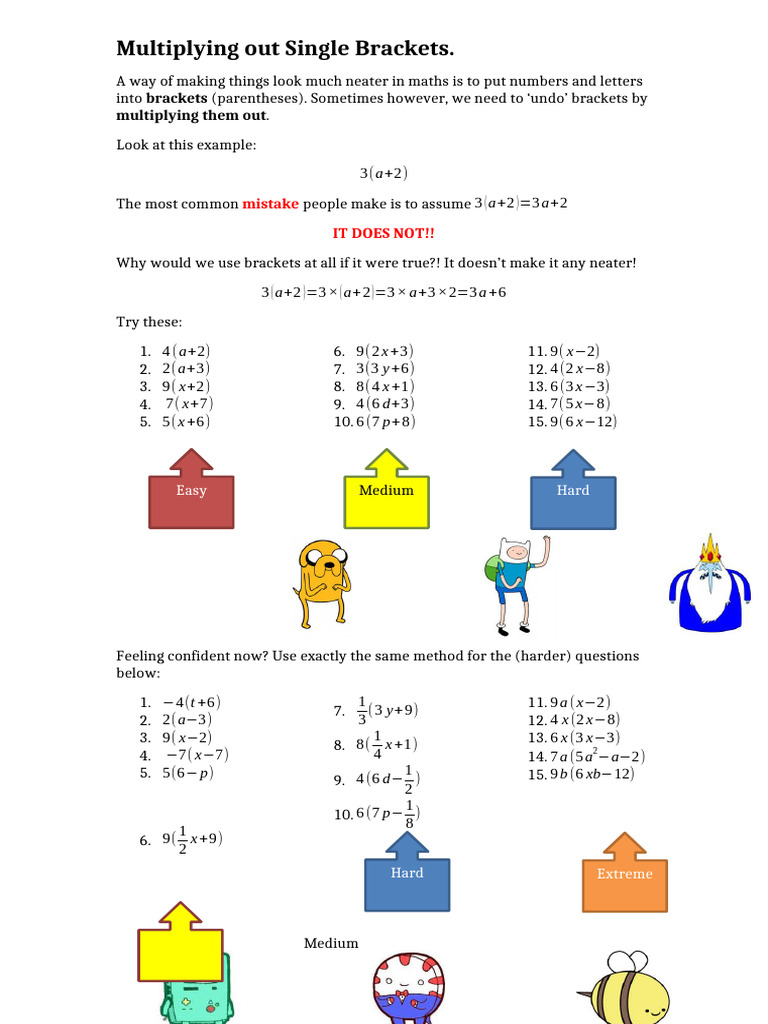 Expanding Single Brackets Explained | PDF