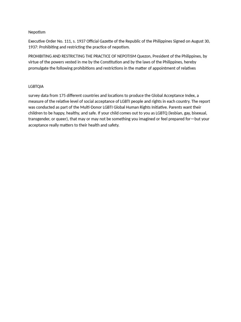 Nepotism N Lgbtqia | PDF