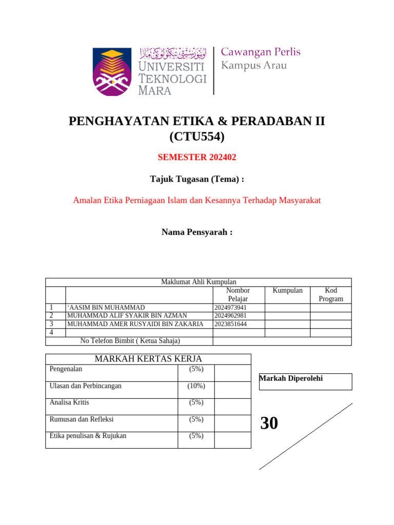 Contoh Tugasan Ulasan Artikel | PDF